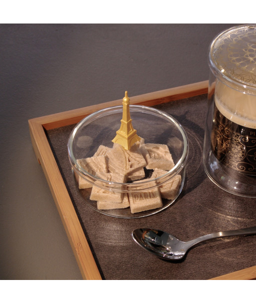Small glass box with Eiffel Tower button color selection Gold diameter ...
